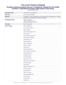 Guideline adherence and survival of patients with candidaemia in Europe: results from the ECMM ...